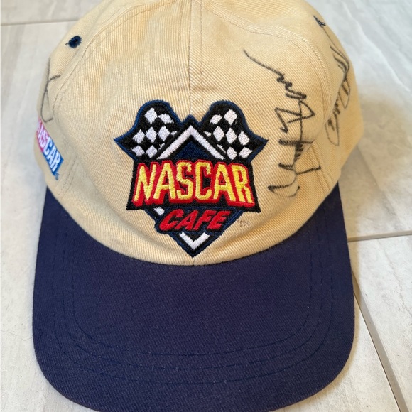 Nascar | Accessories | Vintage Nascar Cafe Beige And Navy Cap | Poshmark